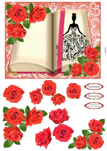 Wedding Book with Roses - CUP968928_16808 | Craftsuprint