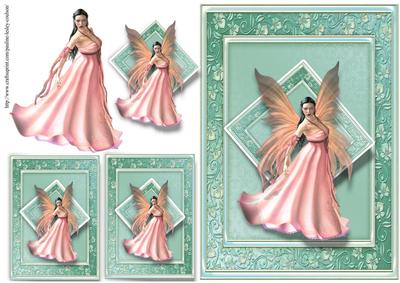 Pink Fairy in Green Frame - CUP600040_2159 | Craftsuprint