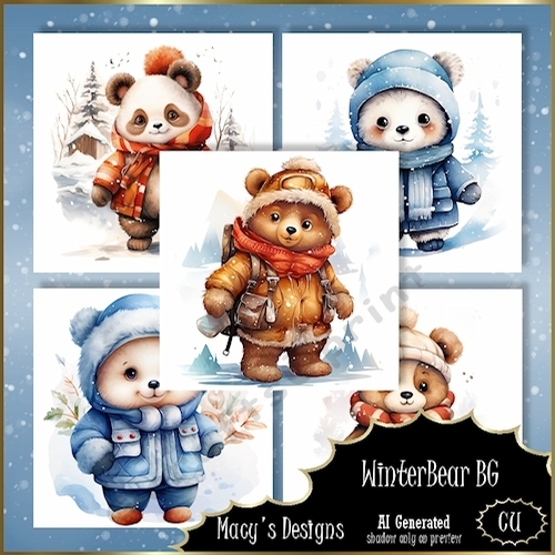 Winter Bear BG - CUP1240545_124264 | Craftsuprint