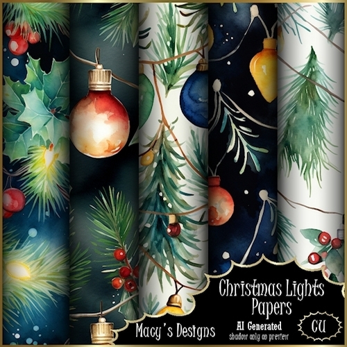 Christmas Lights Papers - CUP1246343_124264 | Craftsuprint