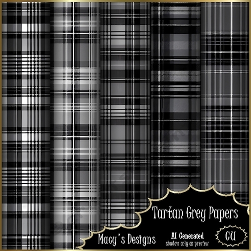 Tartan Grey Papers - CUP1249141_124264 | Craftsuprint