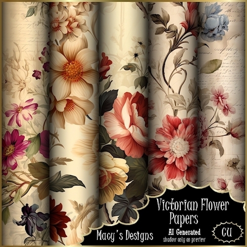 Victorian Flower Papers - CUP1250400_124264 | Craftsuprint