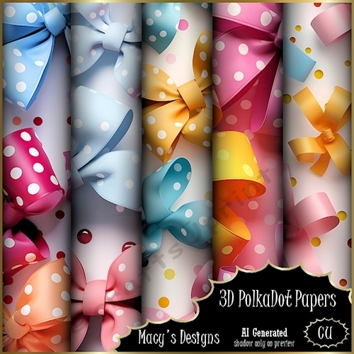 3D Polka Dot Papers - CUP1263498_124264 | Craftsuprint