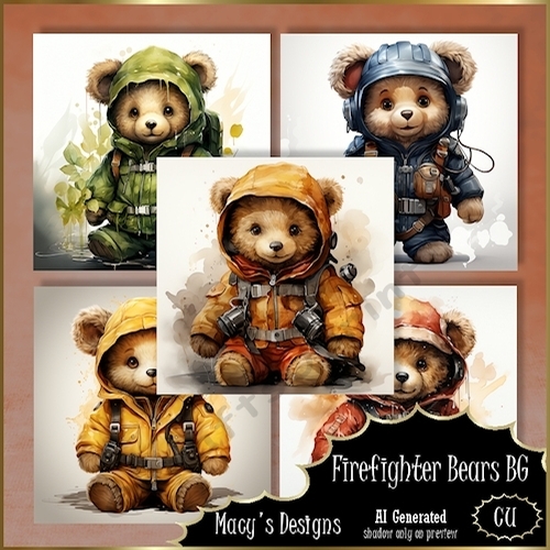 Firefighter Bears BG - CUP1279814_124264 | Craftsuprint