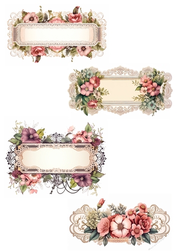 Vintage Floral Lace Labels - CUP1283848_124264 | Craftsuprint
