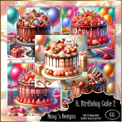 H. Birthday Cake 2 - CUP1309876_124264 | Craftsuprint