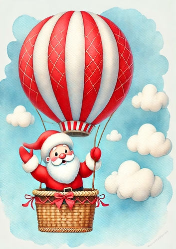 A4 - Hot Air Balloon Santa - CUP1341397_124264 | Craftsuprint
