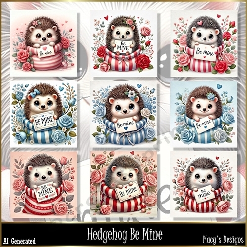 Hedgehog Be Mine - CUP1354726_124264 | Craftsuprint