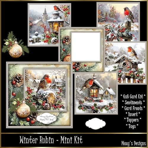Winter Robin - 6x6 Mini Kit - CUP1388920_124264 | Craftsuprint