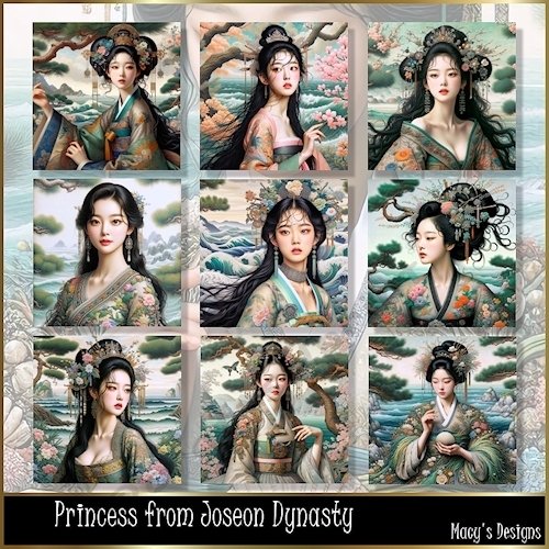 Princess from Joseon Dynasty - Illustrations for Cards, Mini kits ...
