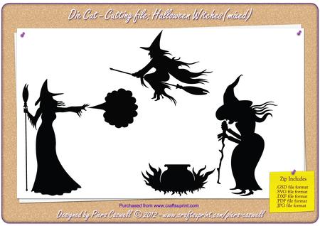 Halloween Series: Witches (x3) Die Cut - CUP704190_1743 | Craftsuprint