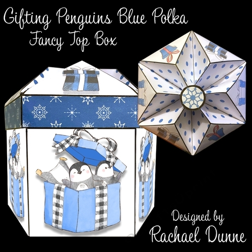 Gifting Penguins Blue Polka FTB - CUP1189208_75068 | Craftsuprint