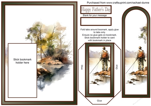 Fathers Day Fishing Bookmark Card - CUP1218478_75068 | Craftsuprint