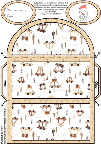 Boho Santa with Cars and Trees - CUP1263370_75068 | Craftsuprint