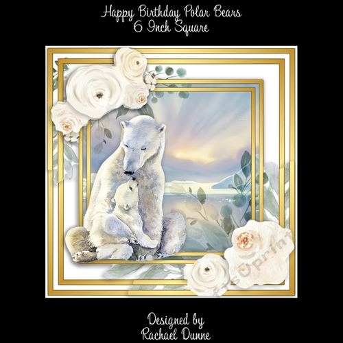 Birthday Polar Bears 6 x 6 in Square Card - CUP1267956_75068 | Craftsuprint