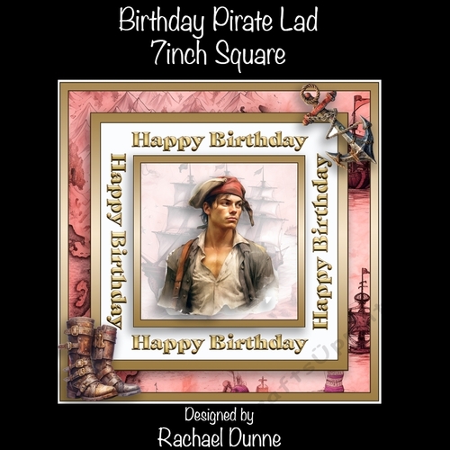 Birthday Pirate Lad 7inch Square - CUP1276304_75068 | Craftsuprint