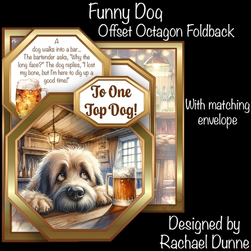 Funny Dog Offset Octagon Card - CUP1286942_75068 | Craftsuprint
