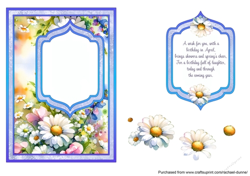 April Birth Flower Fancy Frame - CUP1288327_75068 | Craftsuprint