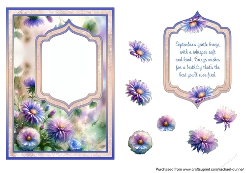 September Birth Flower Fancy Frame - CUP1288337_75068 | Craftsuprint