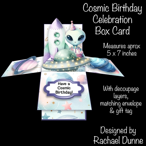 Cosmic Space Birthday Box Card - CUP1290809_75068 | Craftsuprint