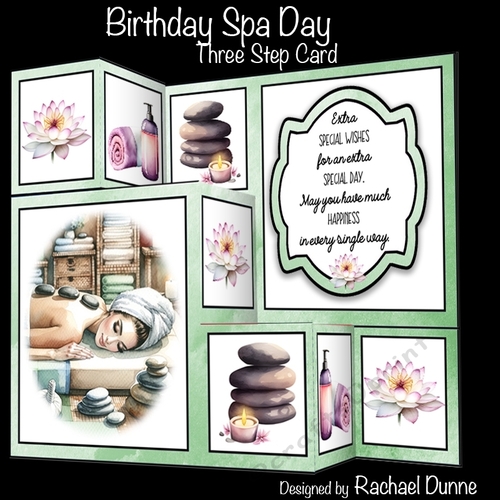Birthday Spa Day three Step Card - CUP1292114_75068 | Craftsuprint