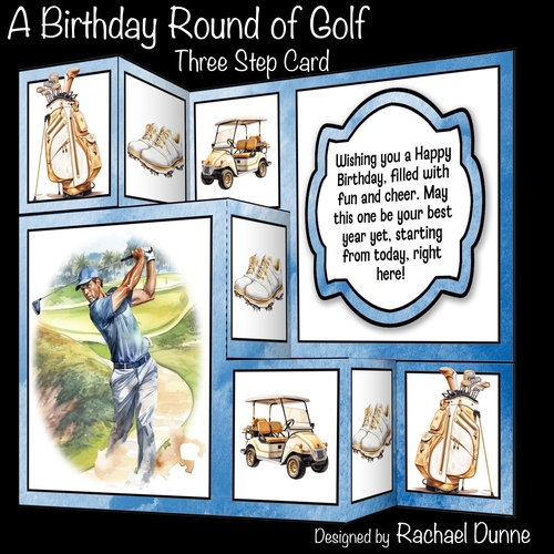 A Birthday Round of Golf Three Step Card - CUP1292281_75068 | Craftsuprint