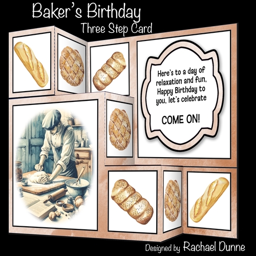 Bakers Birthday Three Step Card - CUP1292303_75068 | Craftsuprint