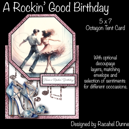 A Rockin Good Birthday! 5 x 7 Octagon Tent Card - CUP1294014_75068 ...