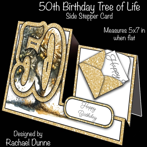 50th Birthday Tree of Life Side Stepper Card - CUP1294976_75068 ...