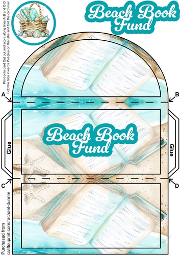 Beach Book Fund Money Wallet - CUP1311736_75068 | Craftsuprint