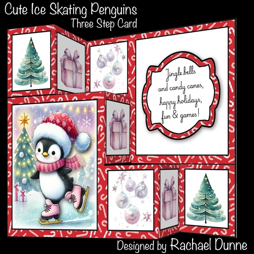Cute Ice Skating Penguins Three Step Decoupage Mini Kit - CUP1327851 ...