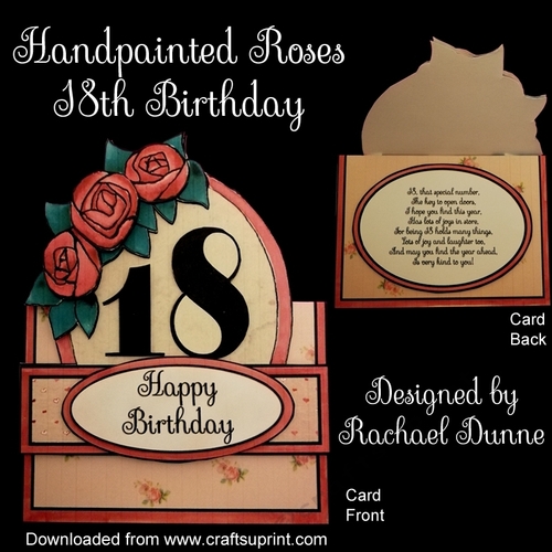 Handpainted Roses 18th Birthday - CUP860586_75068 | Craftsuprint