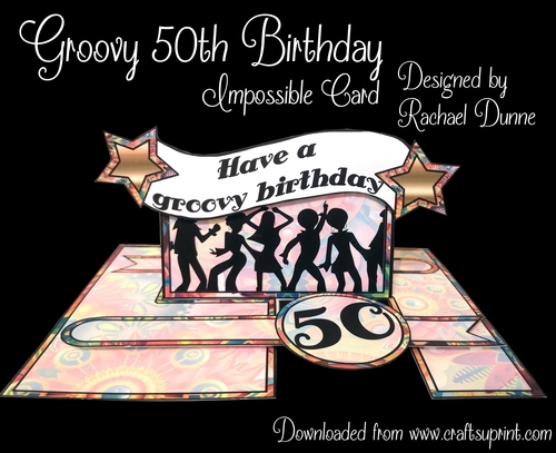 Groovy 50th Birthday Impossible Card - CUP930606_75068 | Craftsuprint