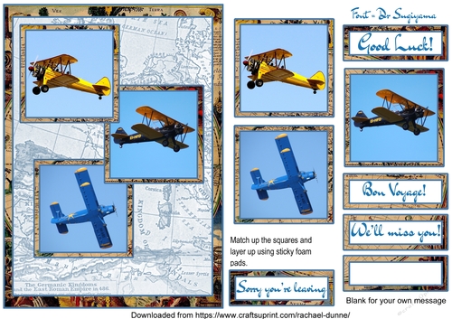 Bi-Plane Good Luck 3 Squares - CUP930897_75068 | Craftsuprint