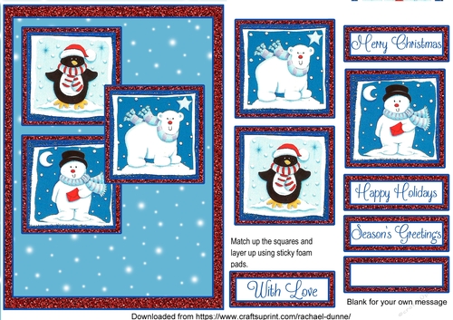 Snow Friends 3 Squares - CUP936641_75068 | Craftsuprint
