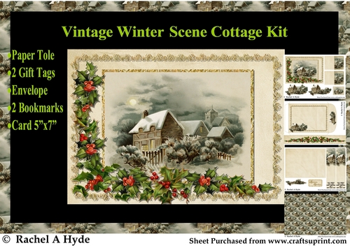 Vintage Christmas Winter Scene Cottage Kit - CUP1186650_155 | Craftsuprint