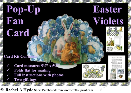 Easter Violets Pop-up Fan Card - CUP667546_155 | Craftsuprint