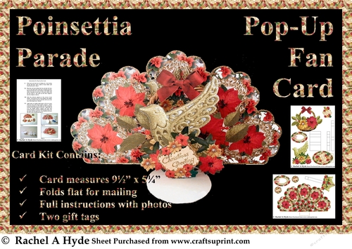 Poinsettia Parade Pop-Up Fan Card - CUP833340_155 | Craftsuprint