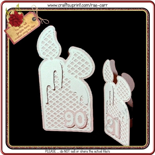 496 Candle Shaped Birthday Card - CUP692672_1415 | Craftsuprint