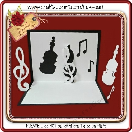 051 Music Lover Pop-up Insert - CUP695058_1415 | Craftsuprint