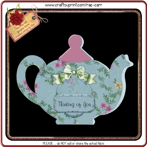 122 Teapot Shaped Card Multiple MACHINE Formats - CUP695155_1415 ...