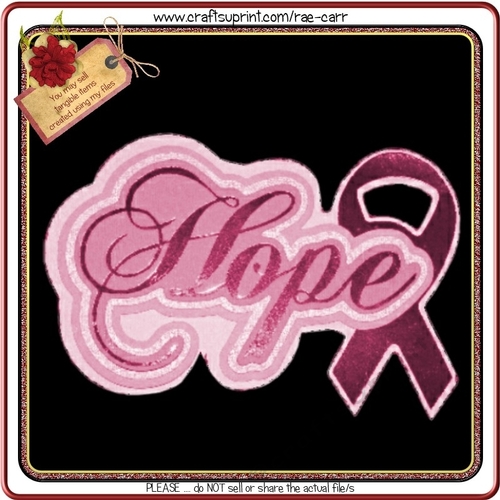 410 Hope Cancer Ribbon Layered Topper - CUP695238_1415 | Craftsuprint