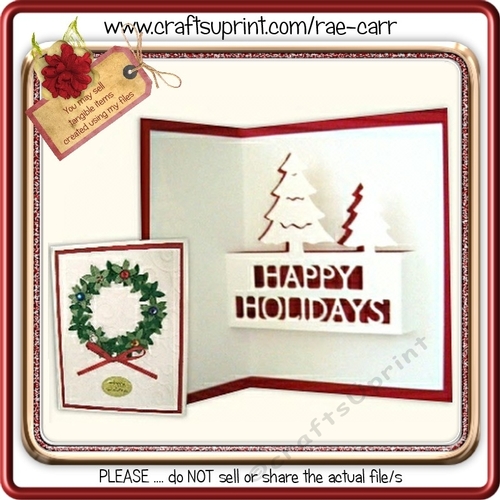 037 Happy Holidays Pop Up Insert - CUP695979_1415 | Craftsuprint
