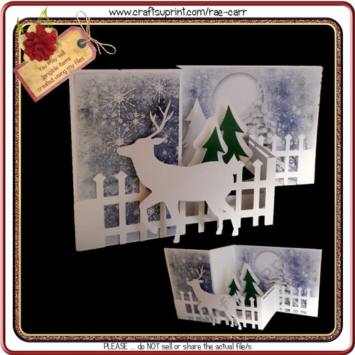 920 Folded Winter Scene Card - CUP737698_1415 | Craftsuprint