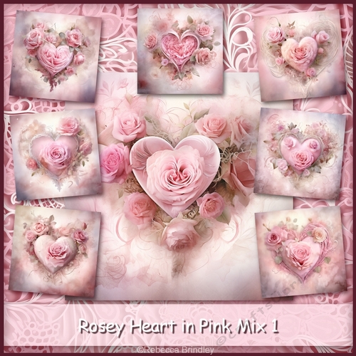 Rosey Heart in Pink Mix 1 - CUP1275896_442 | Craftsuprint