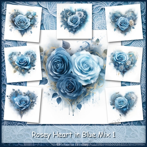Rosey Heart in Blue Mix 1 - CUP1275898_442 | Craftsuprint