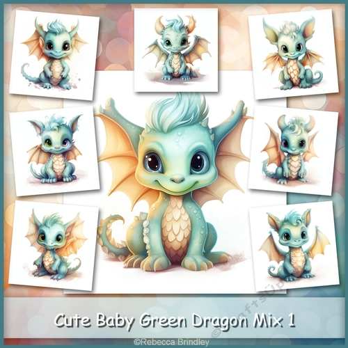 Cute Baby Green Dragon Mix 1 - CUP1277255_442 | Craftsuprint