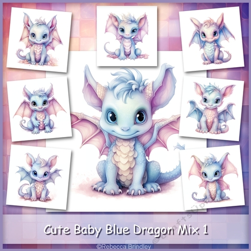 Cute Baby Blue Dragon Mix 1 - CUP1285918_442 | Craftsuprint