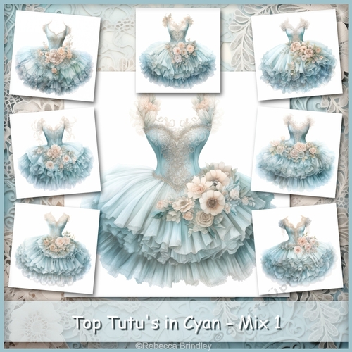 Top Tutus in Cyan - Mix 1 - CUP1300086_442 | Craftsuprint