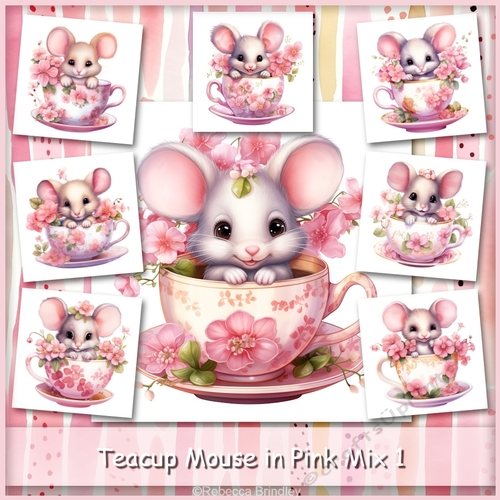 Teacup Mouse in Pink Mix 1 - CUP1303590_442 | Craftsuprint